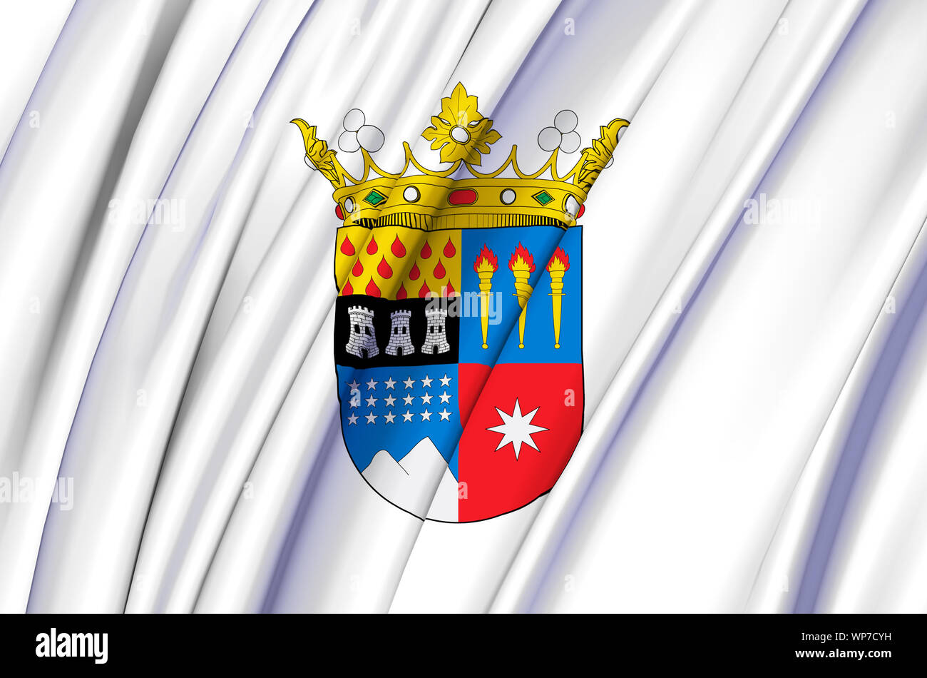 Nuble waving flag illustration. Regions of Chile. Perfect for ...