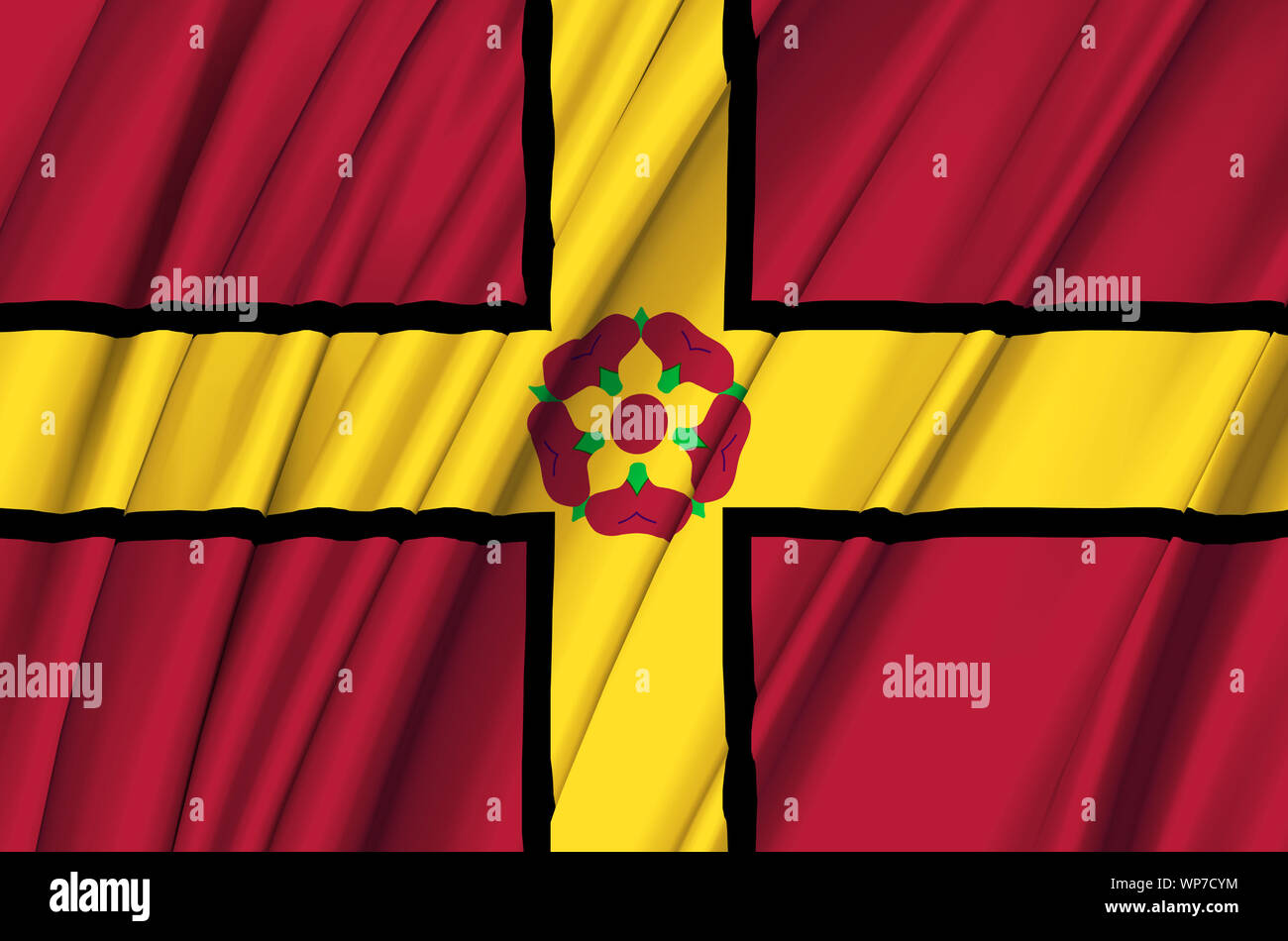 Northamptonshire waving flag illustration. Regions of England and ...