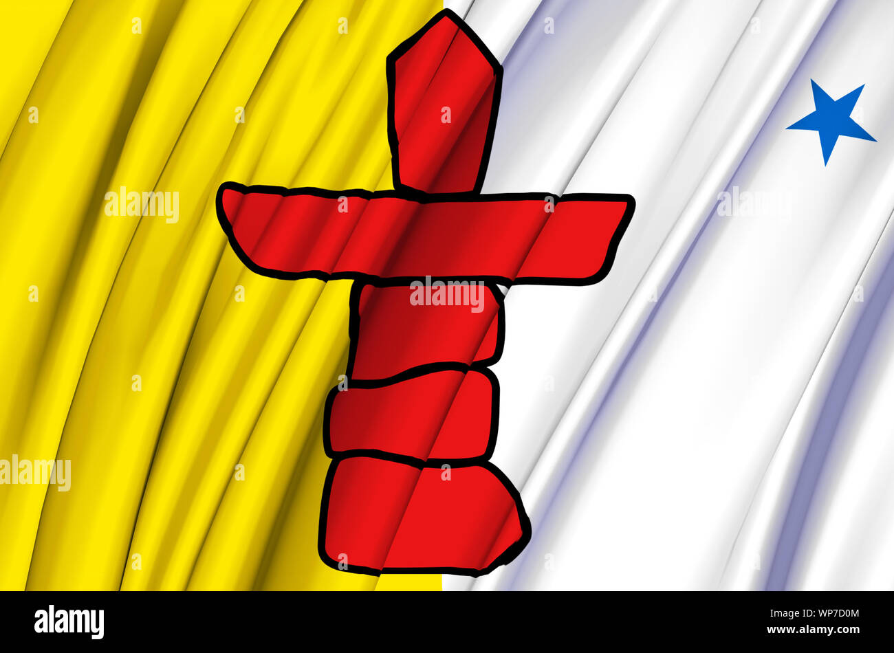 Nunavut waving flag illustration. States, cities and Regions of Canada ...