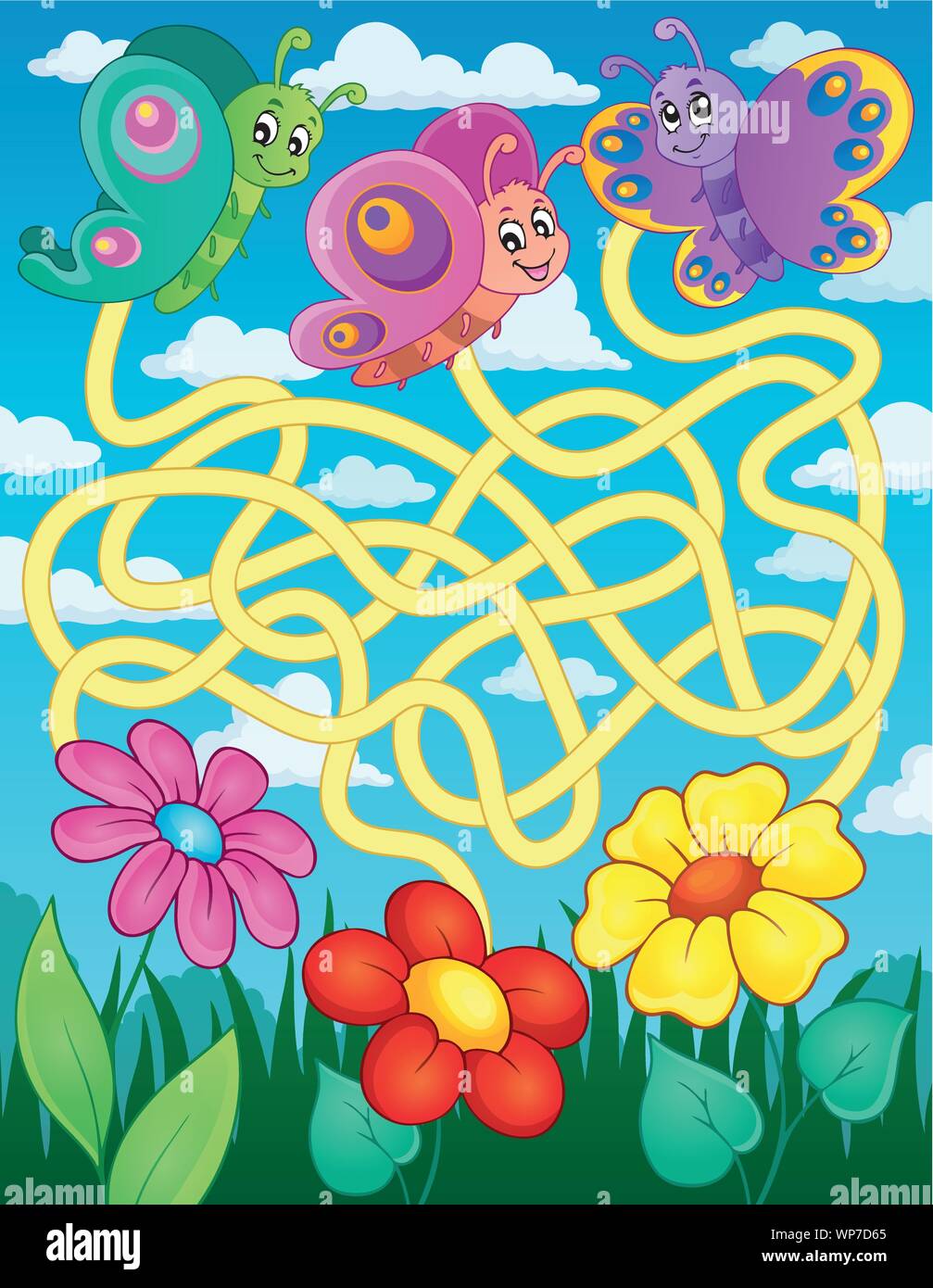 Butterfly maze Stock Vector Images - Alamy