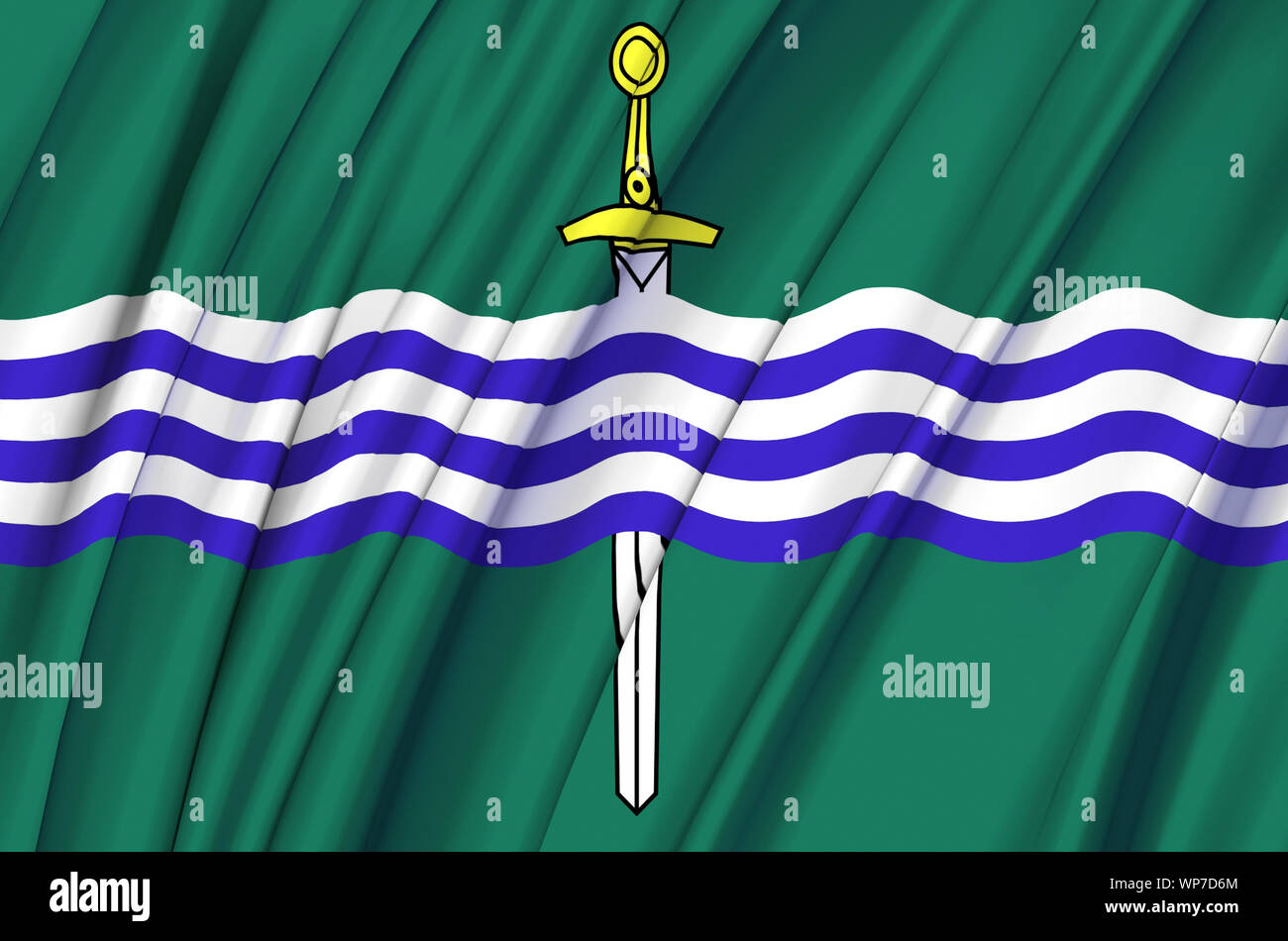 Peterborough Ontario waving flag illustration. States, cities and ...