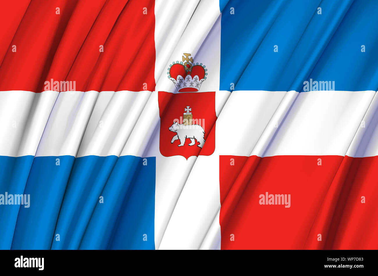 Perm waving flag illustration. Regions of Russia. Perfect for ...