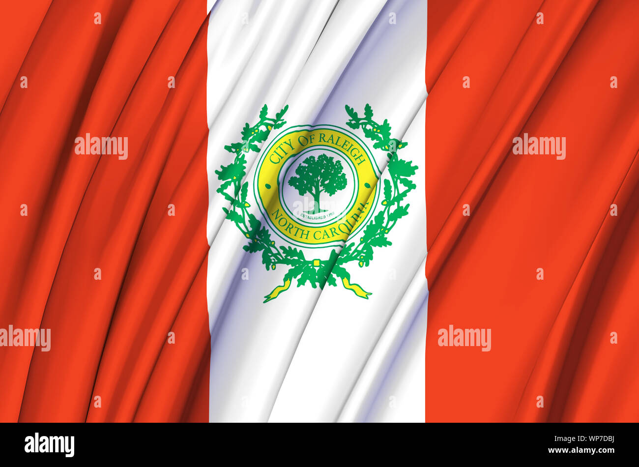 Raleigh waving flag illustration. Regions and Cities of the United ...