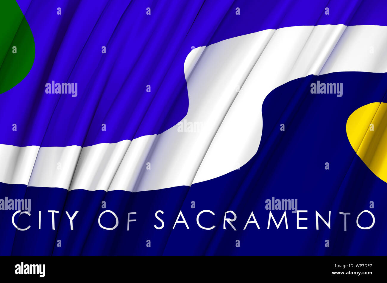 Sacramento waving flag illustration. Regions and Cities of the United ...