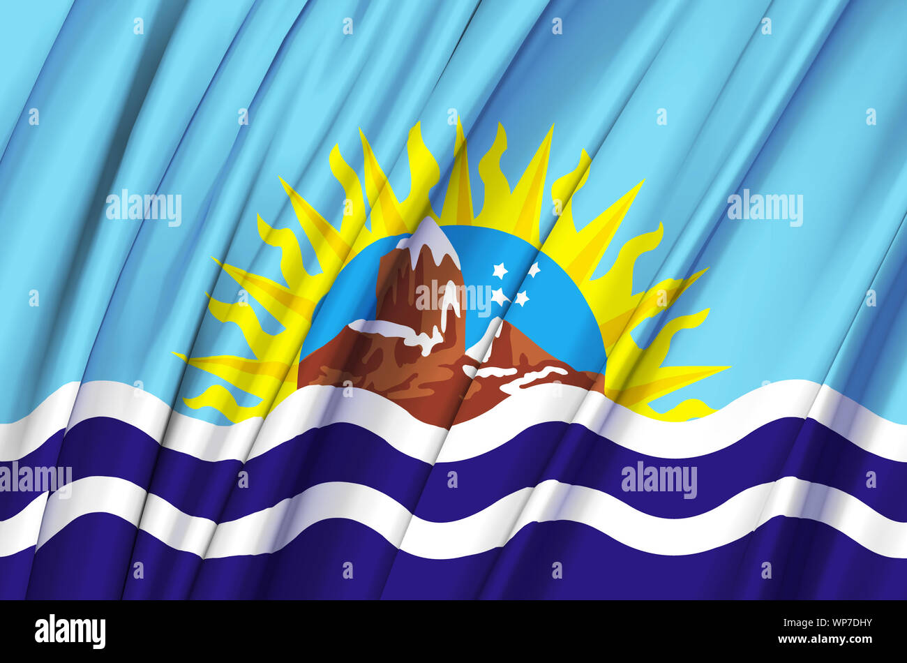 Santa Cruz waving flag illustration. Regions of Argentina. Perfect for ...