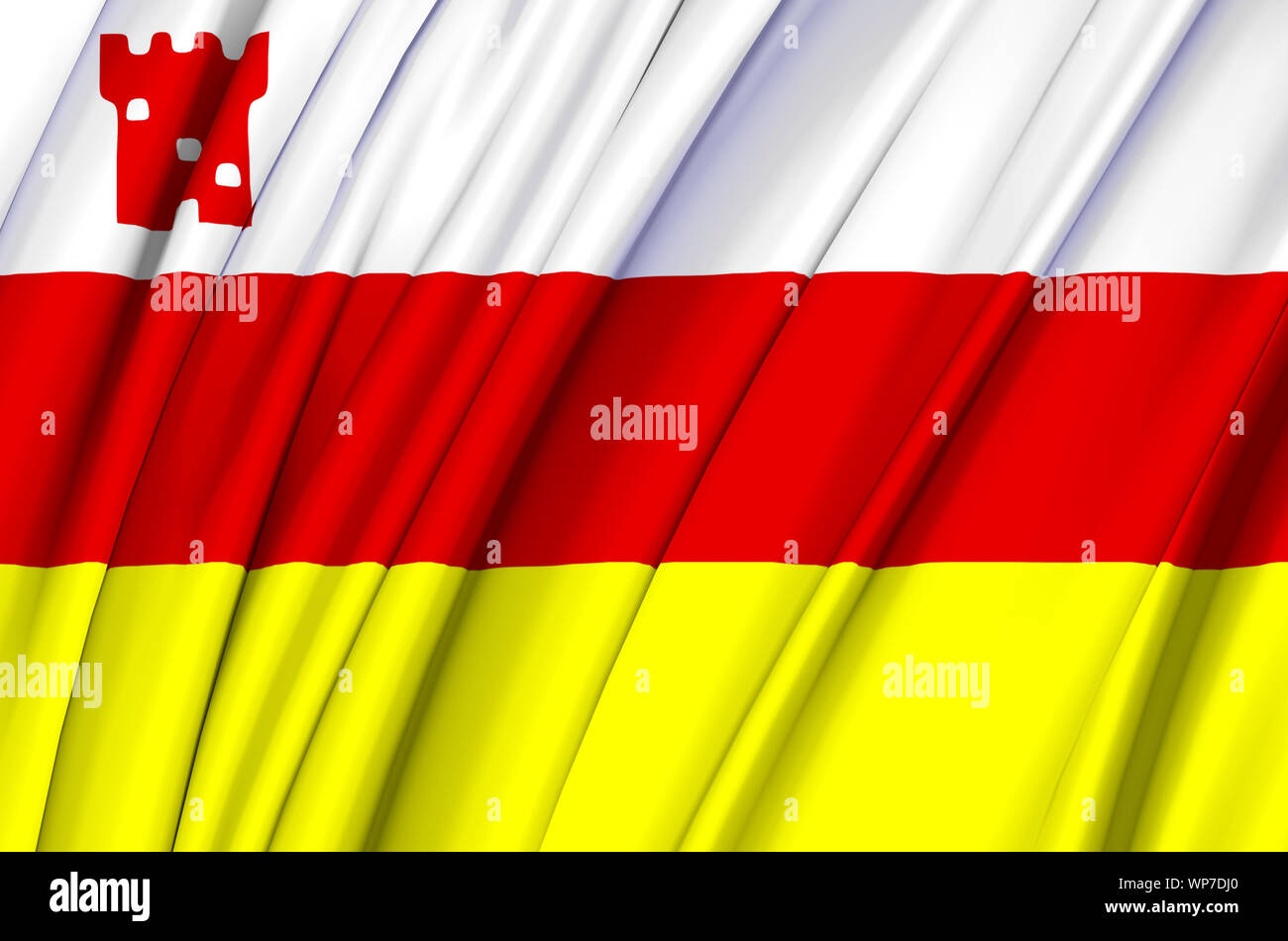 Santa Barbara California waving flag illustration. Regions and Cities ...