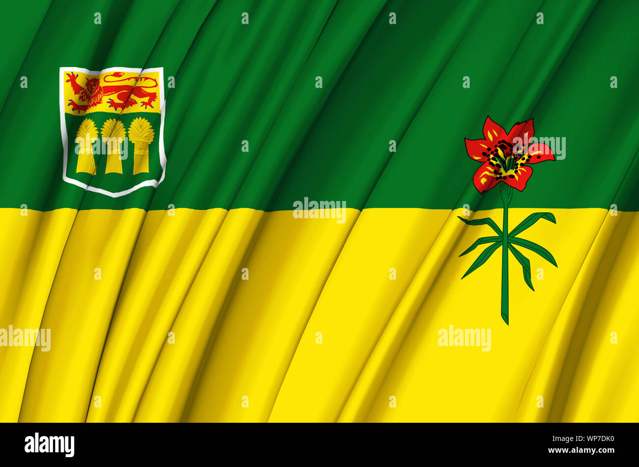 Saskatchewan waving flag illustration. States, cities and Regions of ...