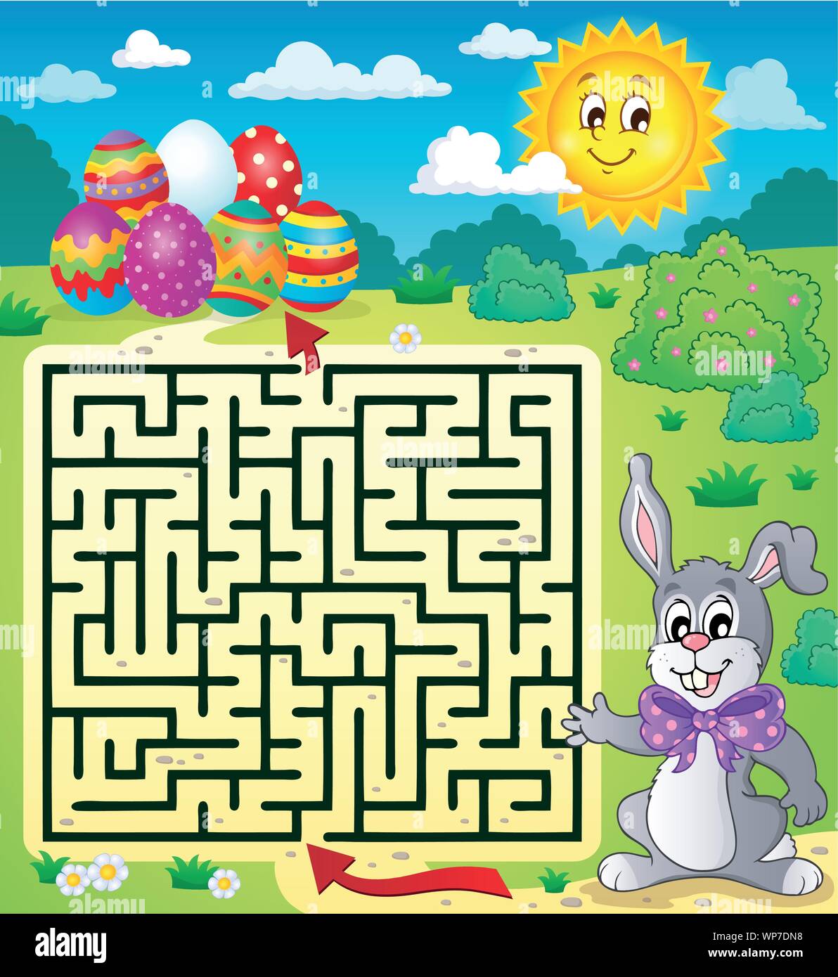 Maze 3 with Easter theme Stock Vector Image & Art - Alamy