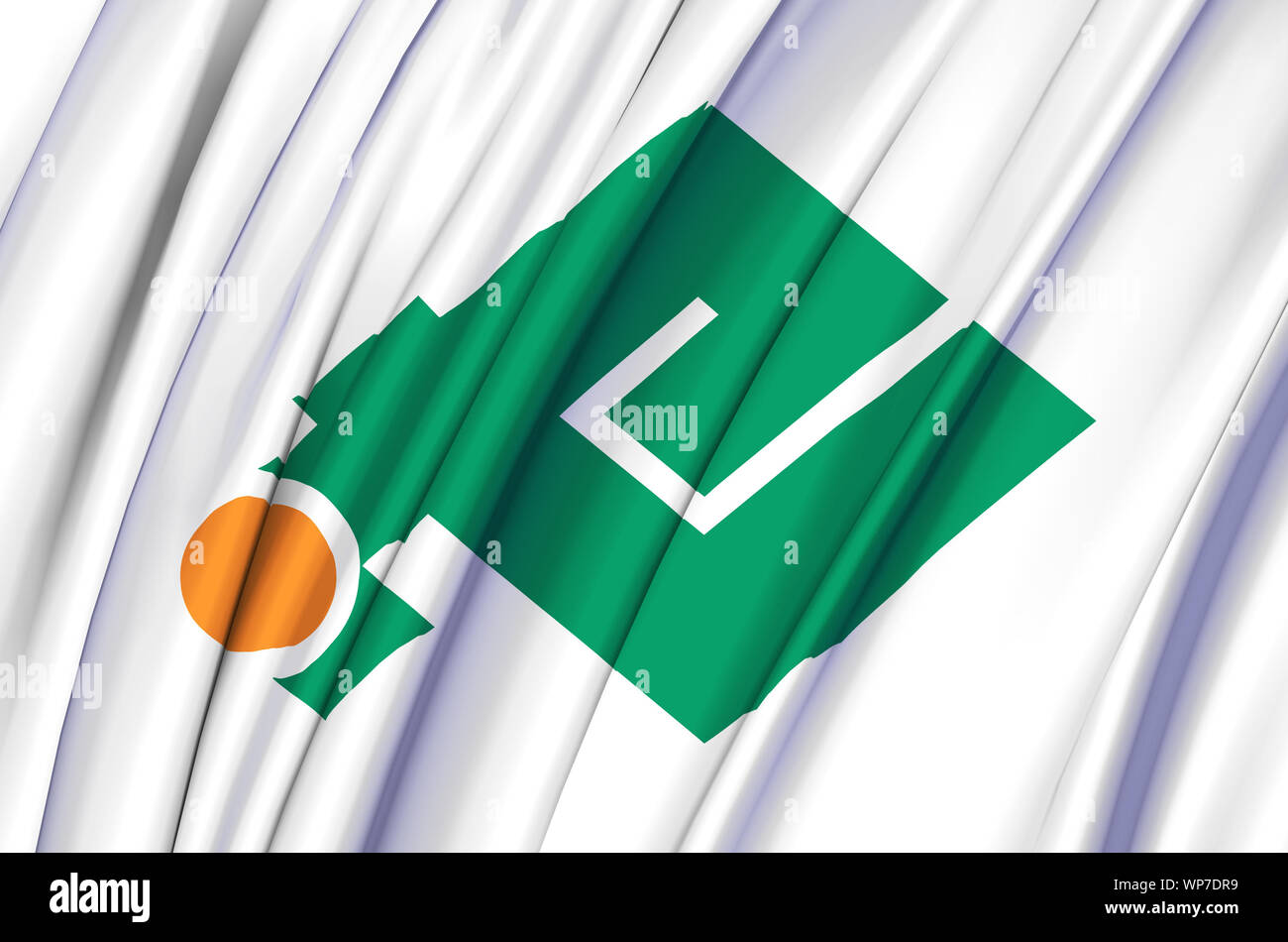 Setana waving flag illustration. Regions of Japan. Perfect for ...