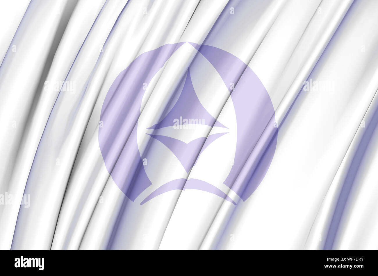 Shibetsu Town waving flag illustration. Regions of Japan. Perfect for ...