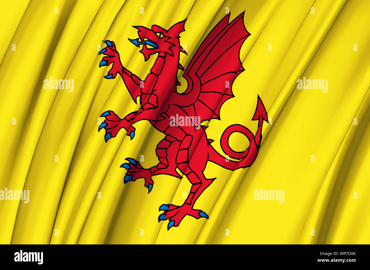 Somerset waving flag illustration. Regions of England and United ...
