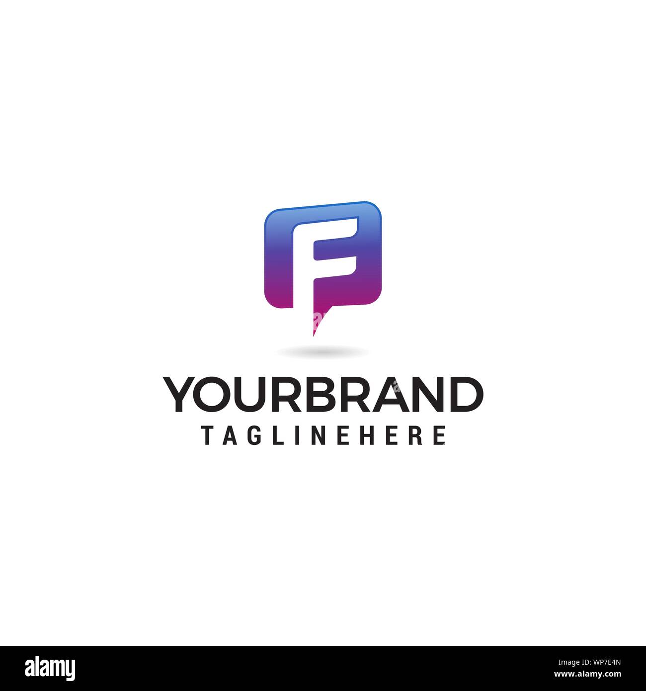 letter F chat logo abstract, vector alphabet. Communication icon vector ...
