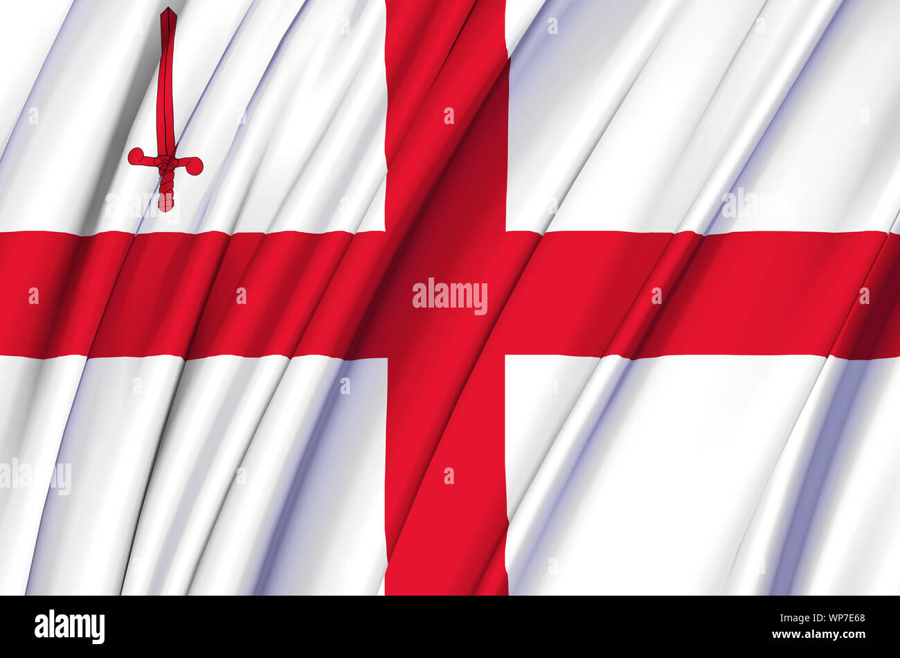The City London waving flag illustration. Regions of England and United ...
