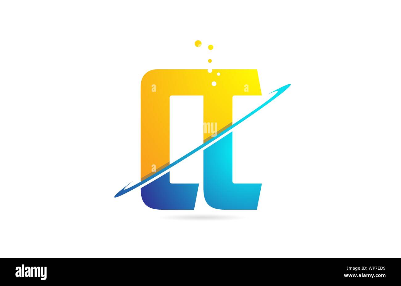 alphabet letter CC C C combination in blue and orange colors suitable ...