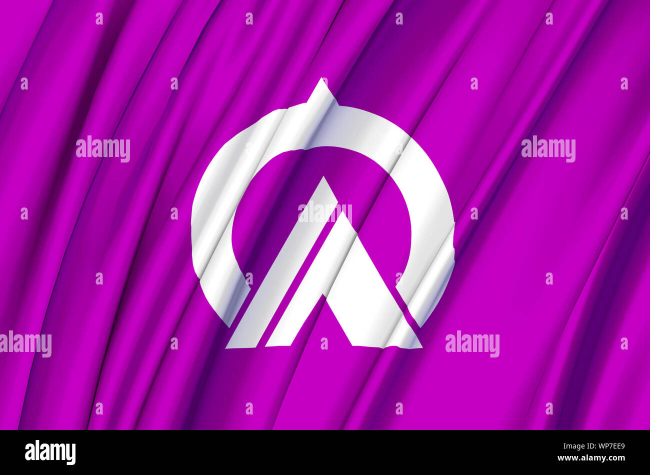 Urausu waving flag illustration. Regions of Japan. Perfect for ...