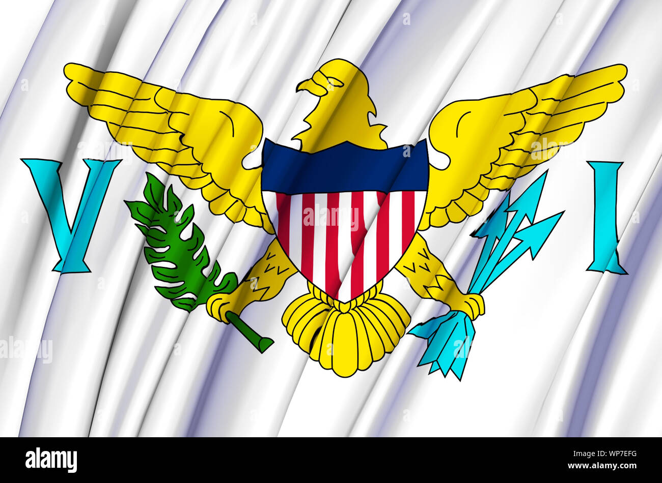 Virgin Islands waving flag illustration. Countries of North and Central ...