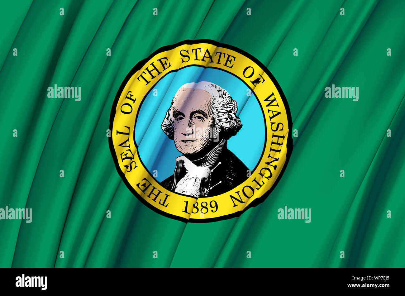 Washington waving flag illustration. US states. Perfect for background ...