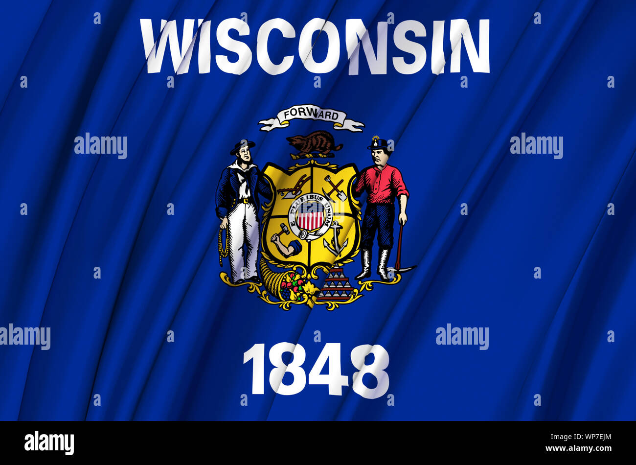 Wisconsin waving flag illustration. US states. Perfect for background ...