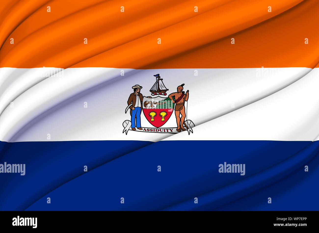Albany New York waving flag illustration. Regions and Cities of the ...