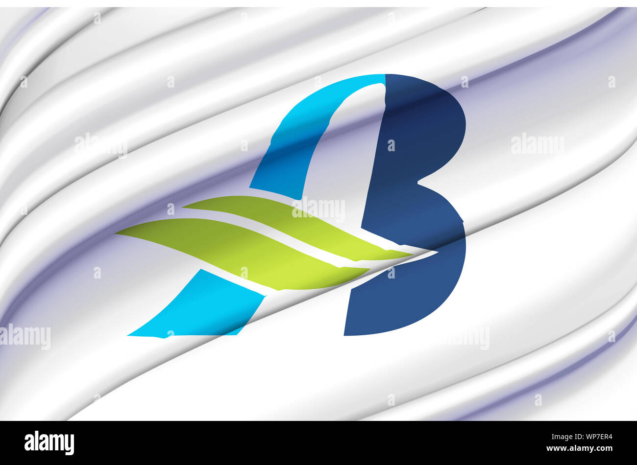 Abira waving flag illustration. Regions of Japan. Perfect for ...