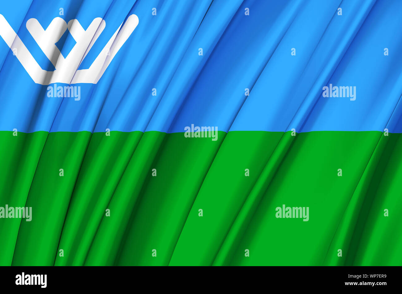 Yugra waving flag illustration. Regions of Russia. Perfect for ...