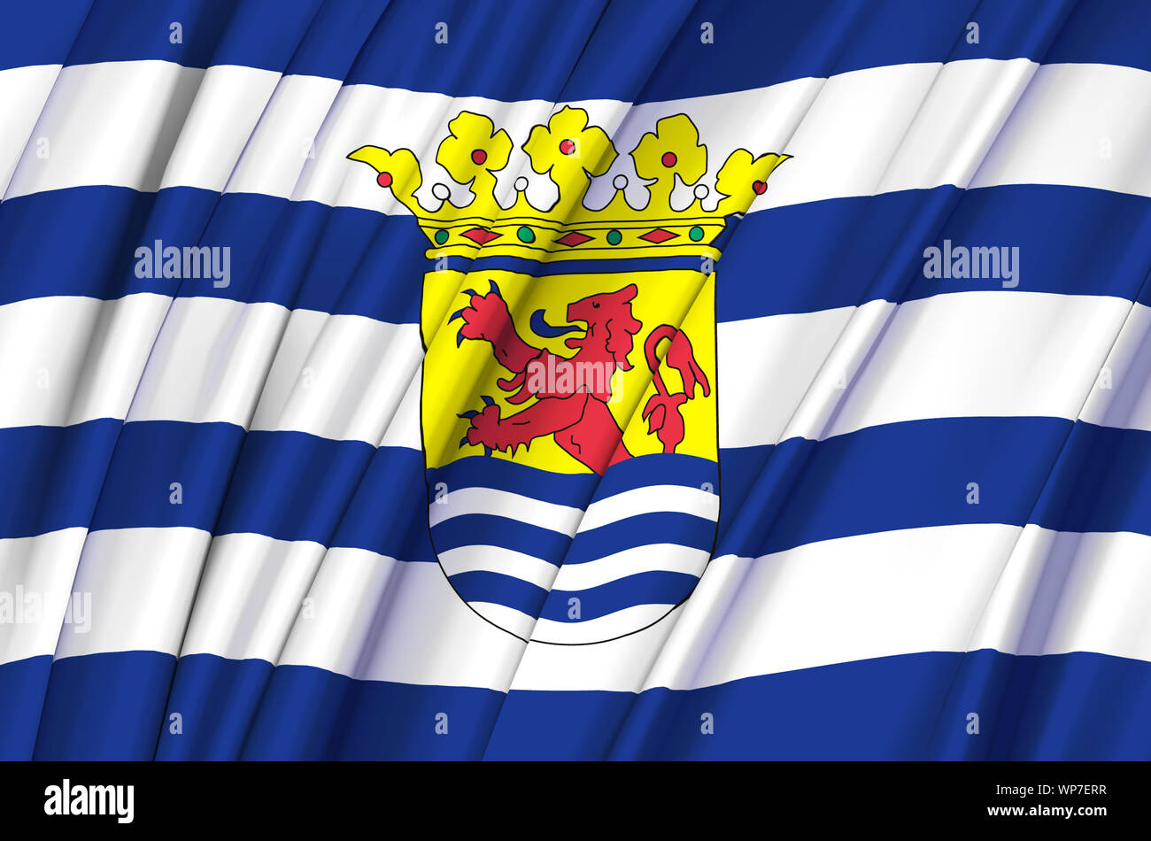 Zeeland waving flag illustration. Regions of the Netherlands. Perfect ...