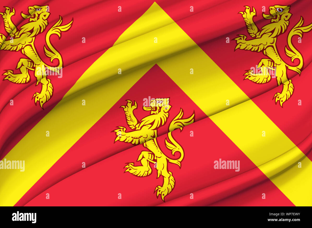 Anglesey waving flag illustration. Regions of England and United ...