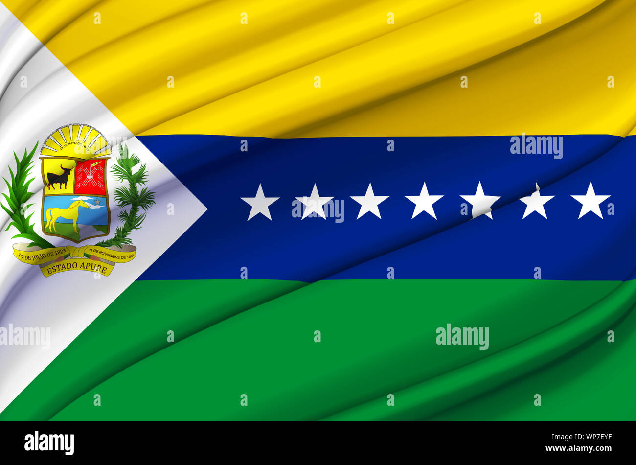Apure waving flag illustration. Regions of Venezuela. Perfect for ...
