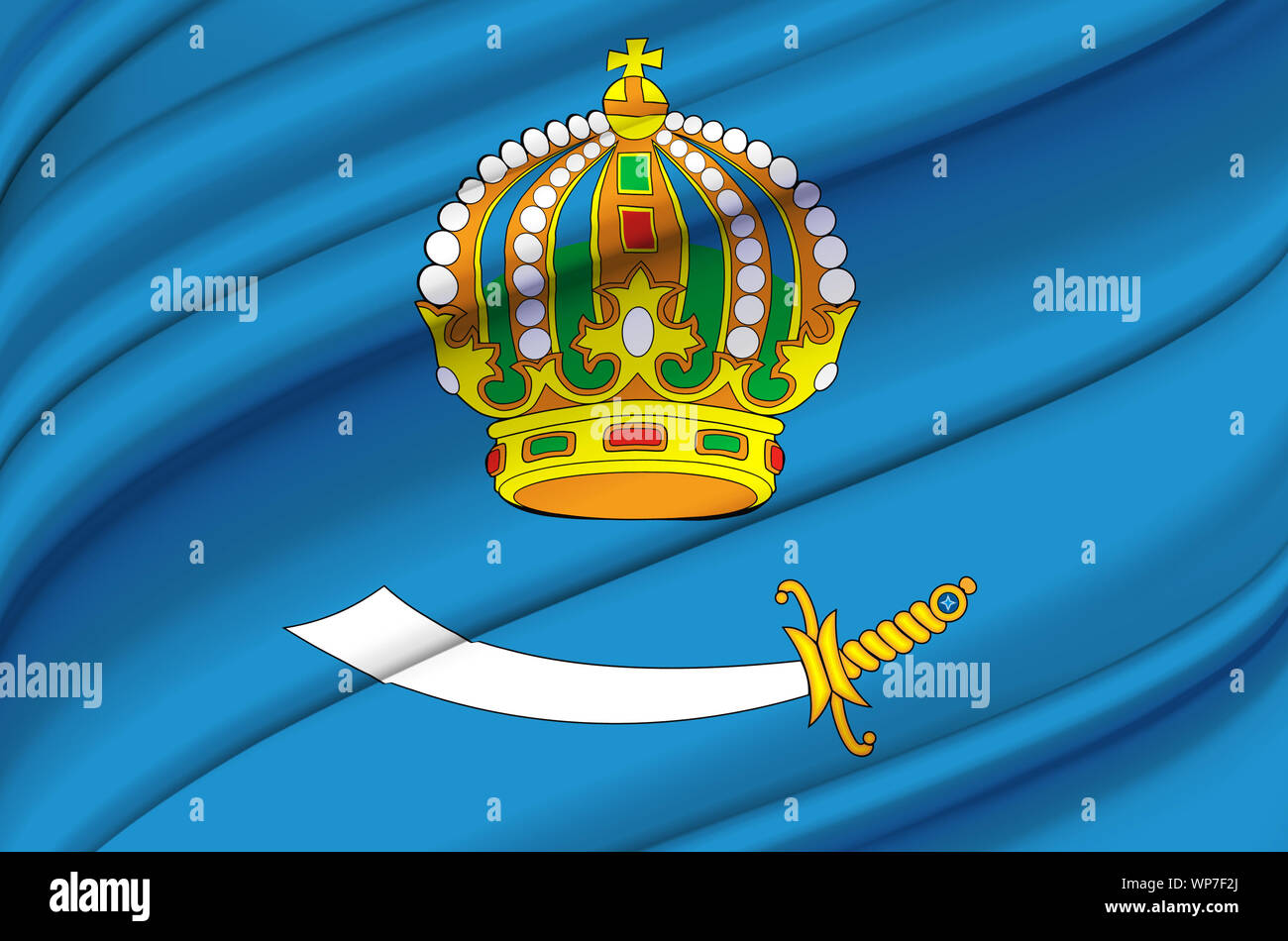 Astrakhan waving flag illustration. Regions of Russia. Perfect for ...