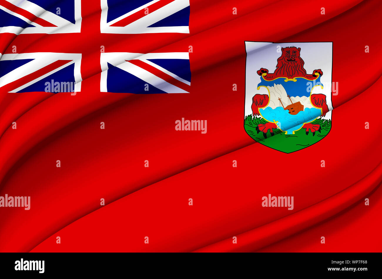 Bermuda waving flag illustration. Countries of North and Central ...