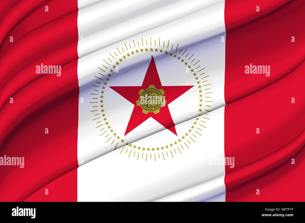 Birmingham Alabama waving flag illustration. Regions and Cities of the ...