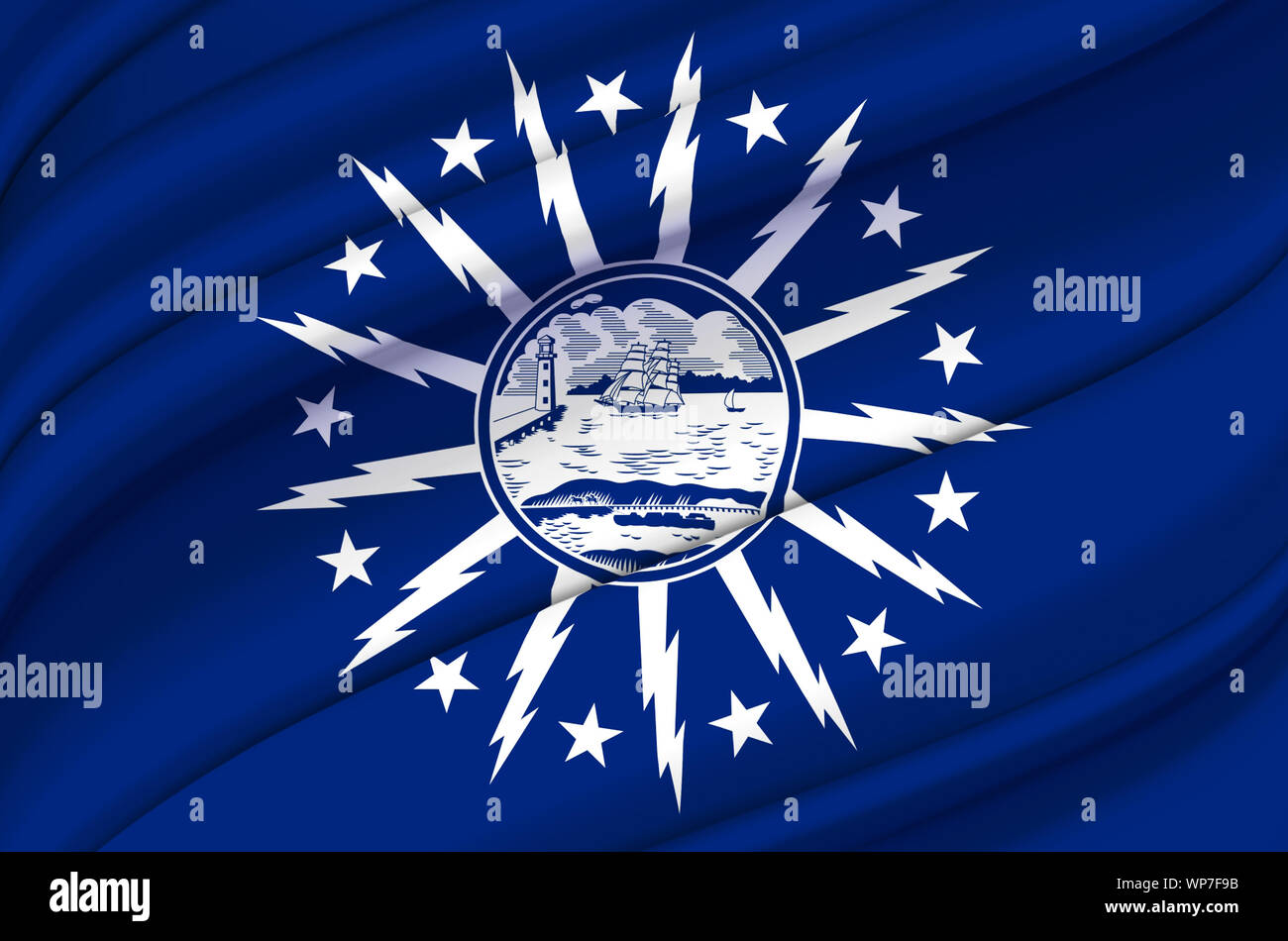 Buffalo New York waving flag illustration. Regions and Cities of the ...