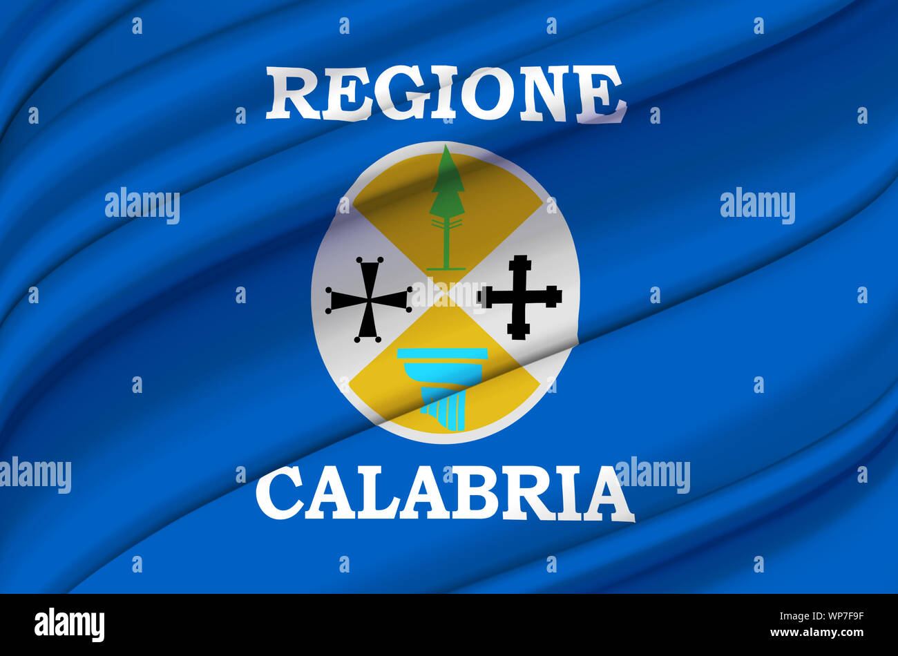 Calabria waving flag illustration. Regions of Italy. Perfect for ...