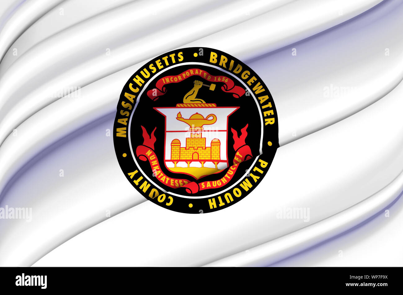 Bridgewater waving flag illustration. Regions and Cities of the United ...