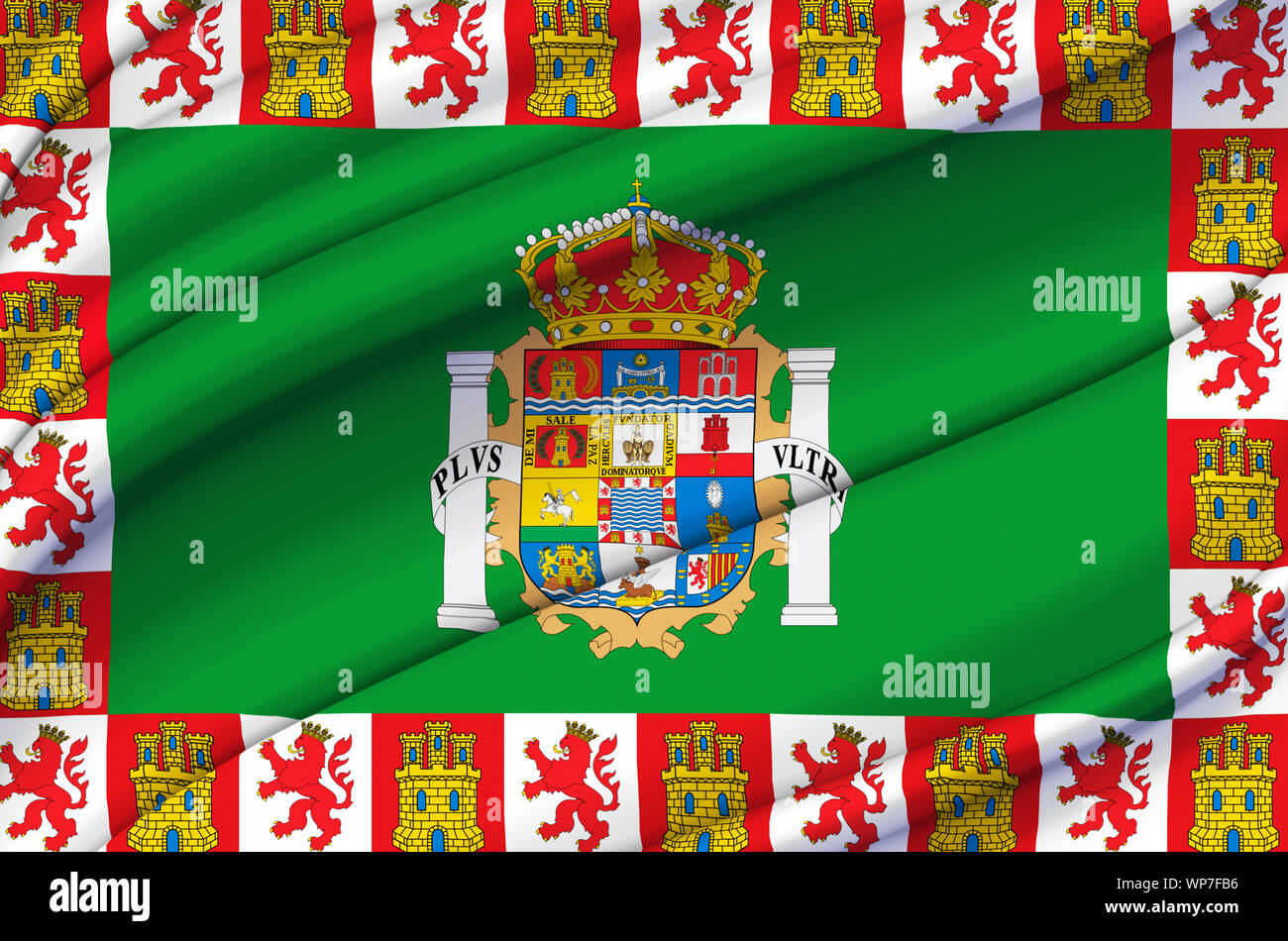 Cadiz waving flag illustration. Regions and cities of Spain. Perfect ...