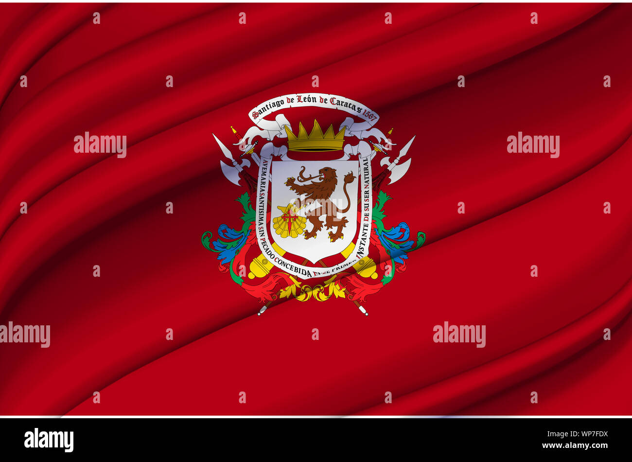 Caracas waving flag illustration. Regions of Venezuela. Perfect for ...