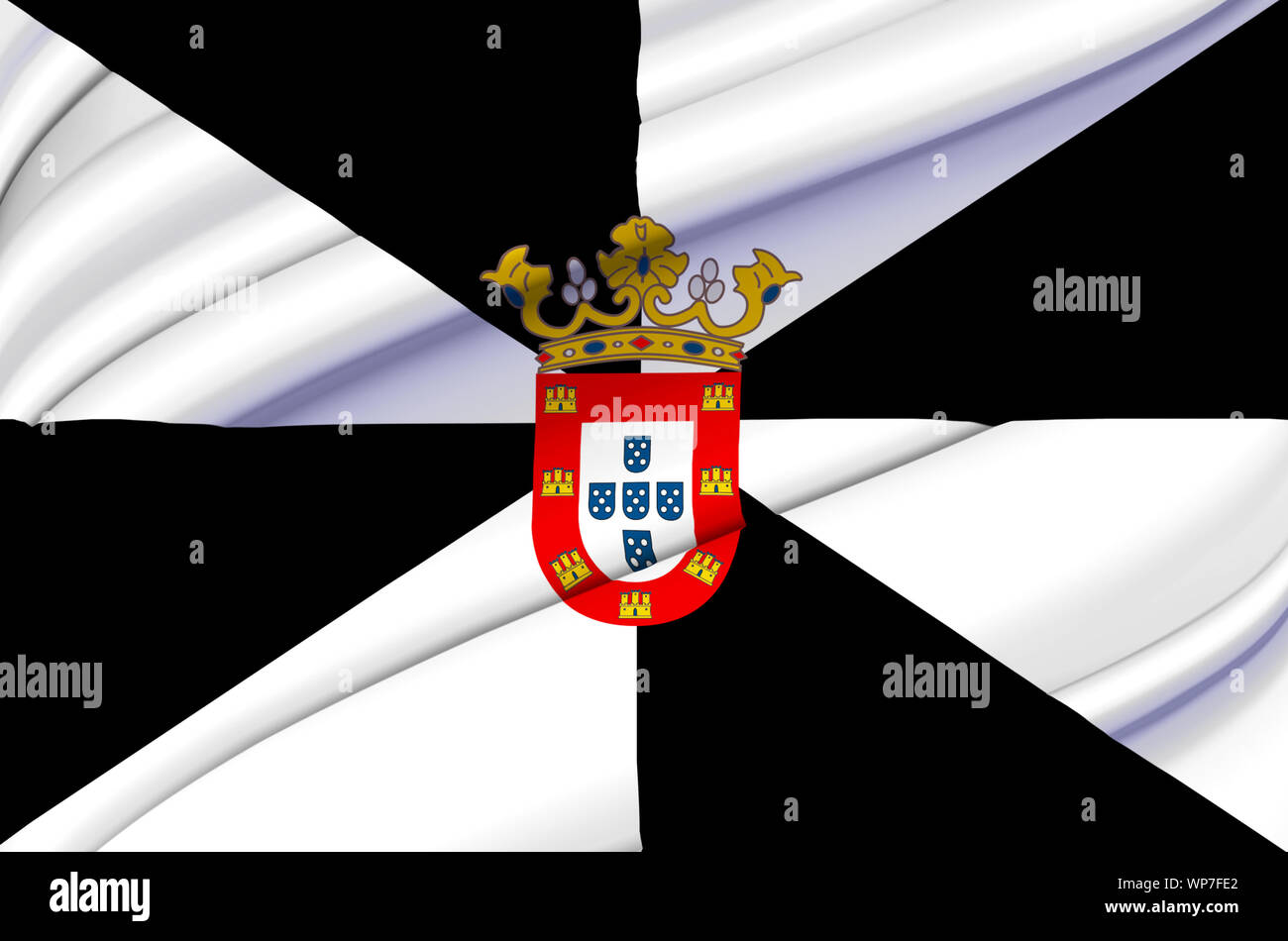 Ceuta waving flag illustration. Regions and cities of Spain. Perfect ...
