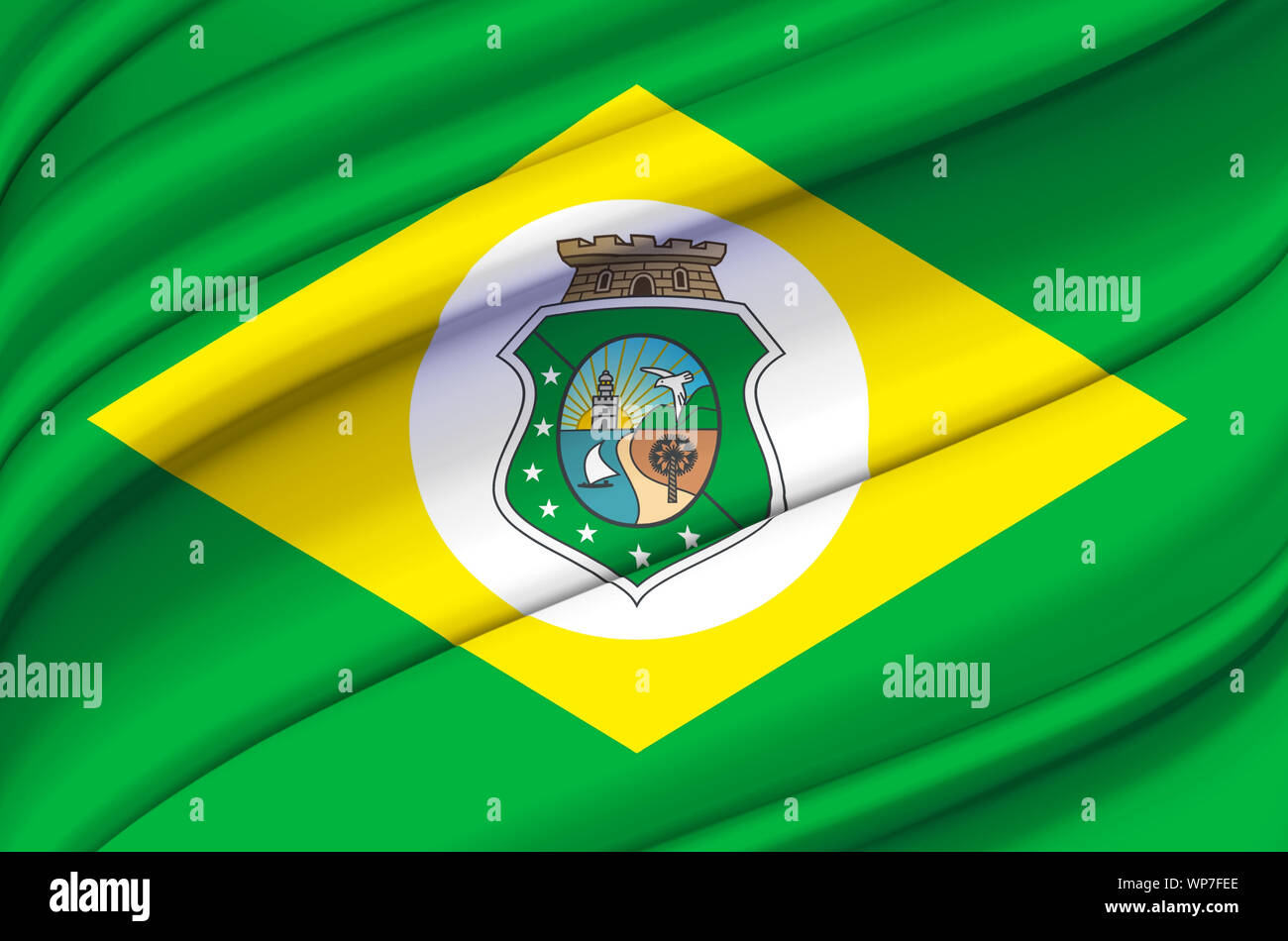 Ceara waving flag illustration. Brazilian states. Perfect for ...