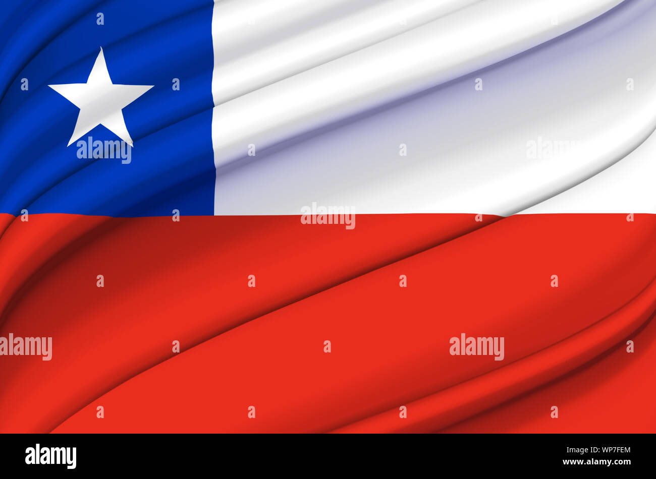 Chile waving flag illustration. Countries of North and Central America ...