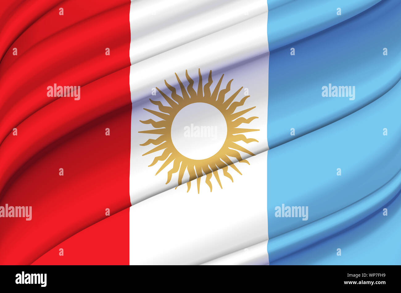 Cordoba waving flag illustration. Regions of Argentina. Perfect for ...
