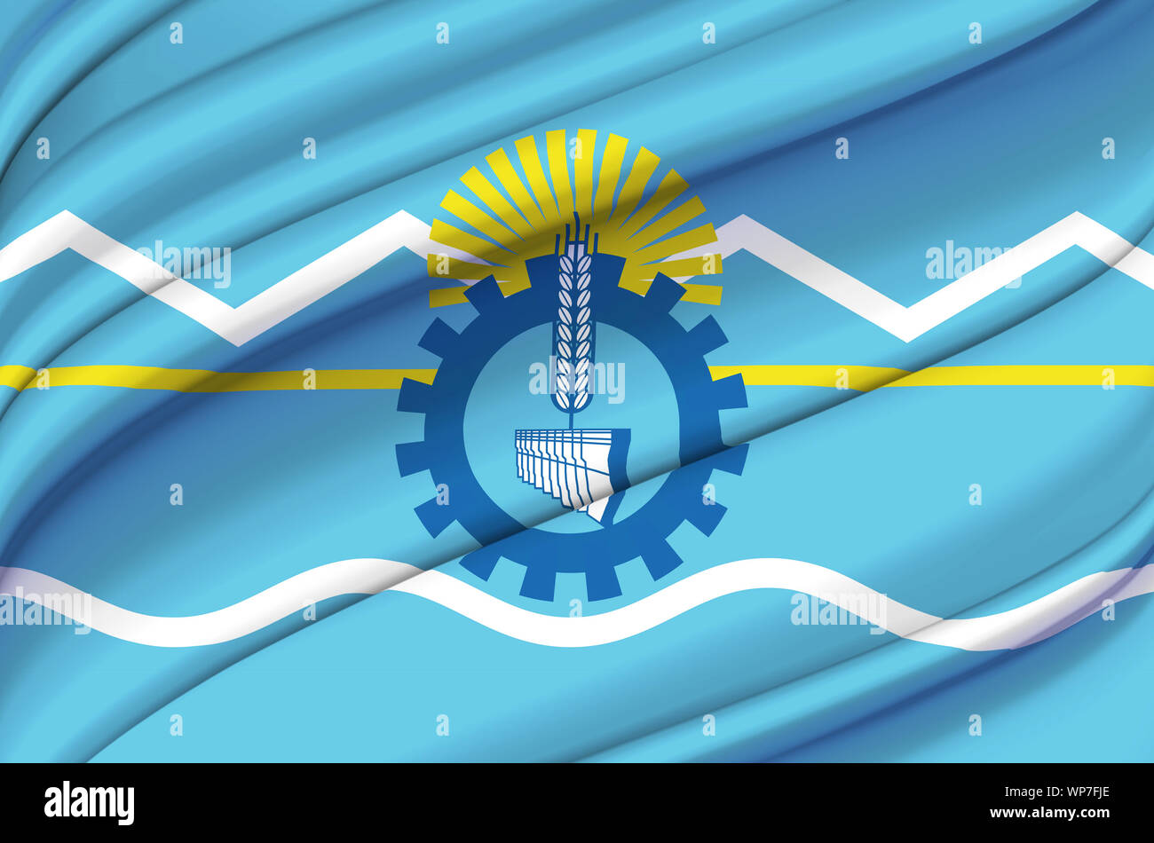 Chubut waving flag illustration. Regions of Argentina. Perfect for ...