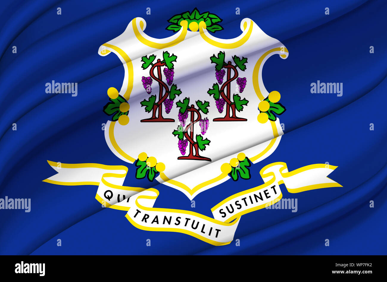 Connecticut waving flag illustration. US states. Perfect for background ...