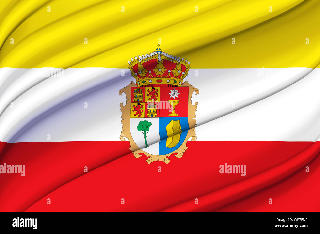 Cuenca waving flag illustration. Regions and cities of Spain. Perfect ...