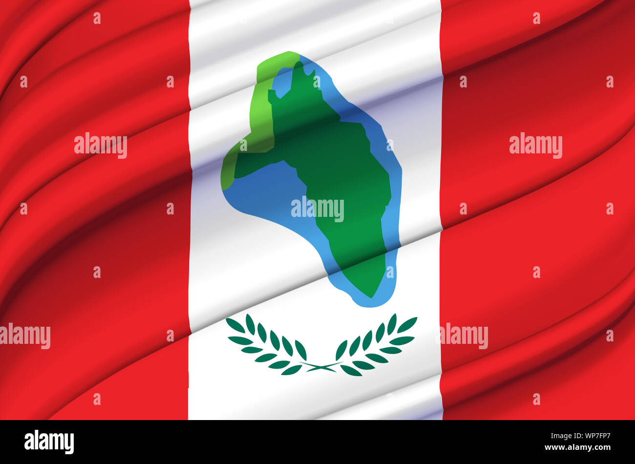 Cumberland Head waving flag illustration. Regions and Cities of the ...