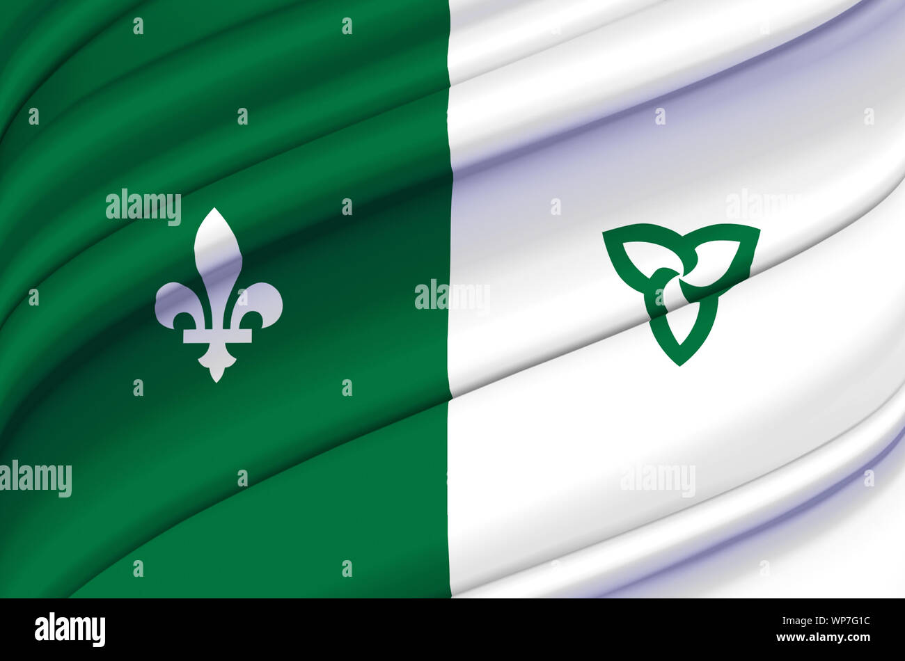 Franco-Ontarian waving flag illustration. States, cities and Regions of ...