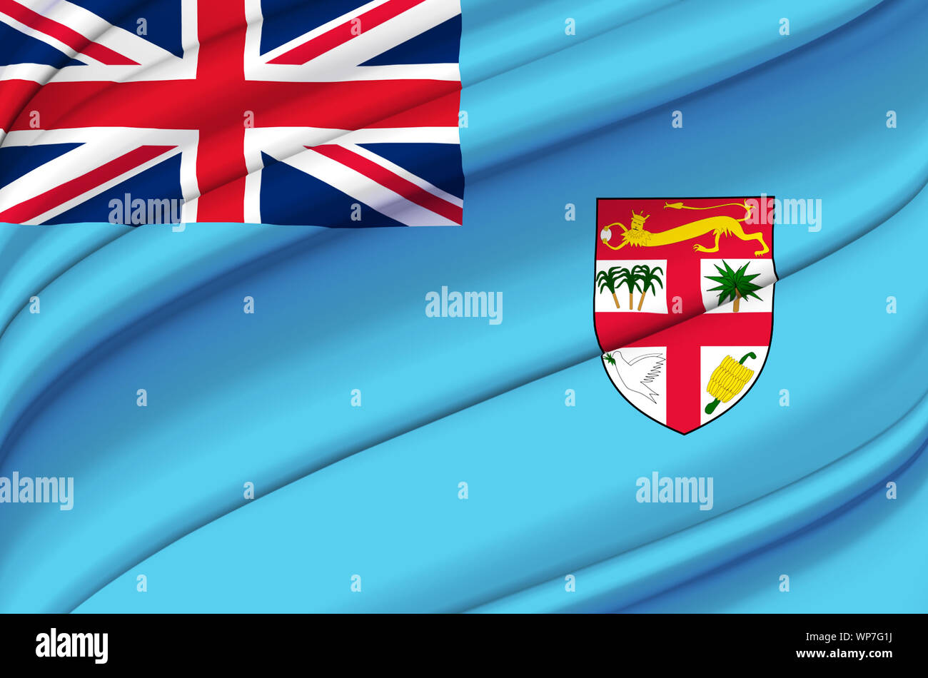 Fiji waving flag illustration. Countries of Australia and Oceania ...