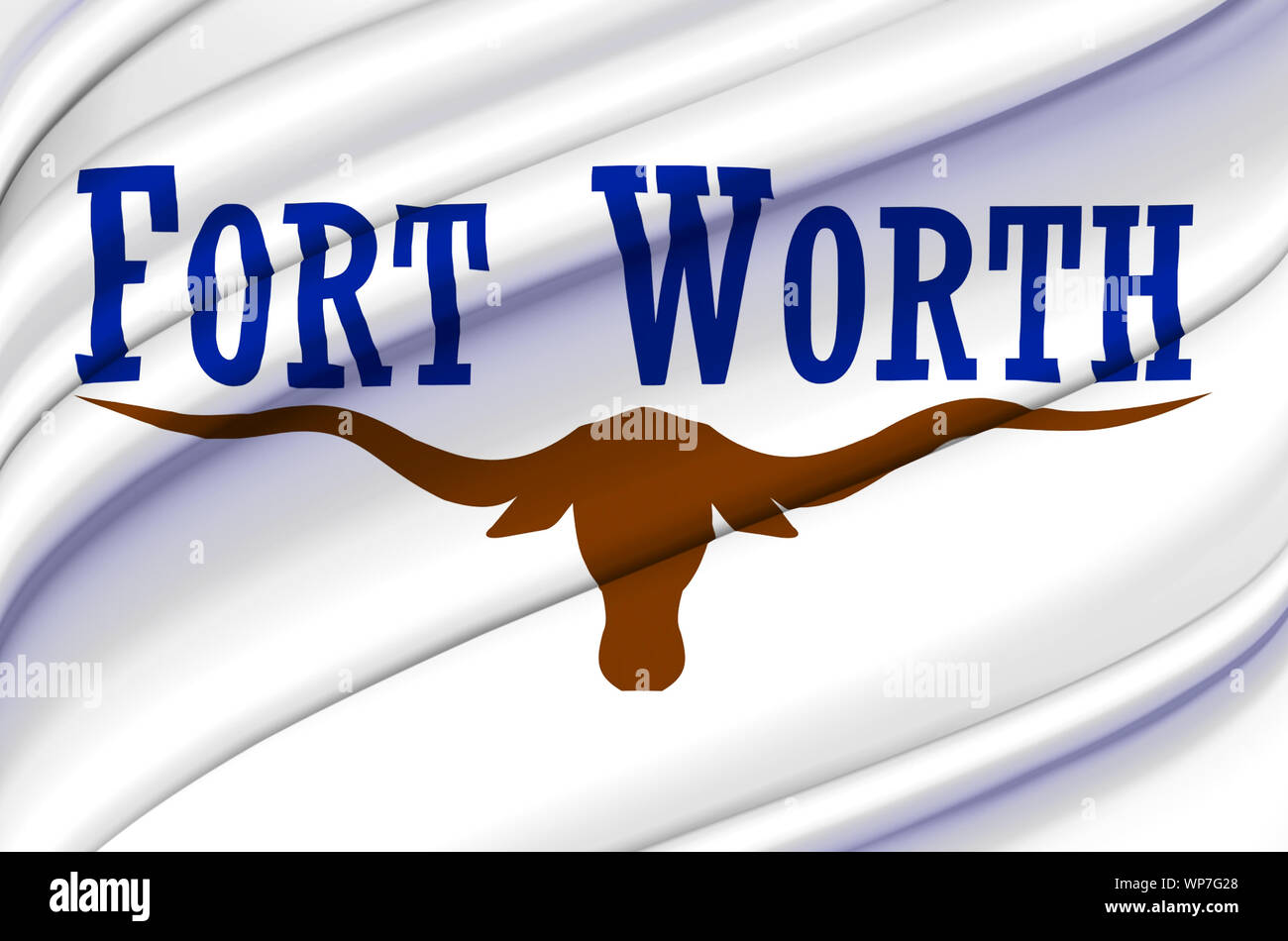 Fort Worth Texas waving flag illustration. Regions and Cities of the ...