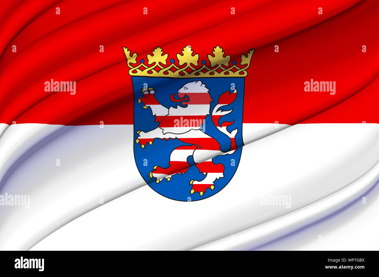 Hesse waving flag illustration. Federal state of Germany. Perfect for ...