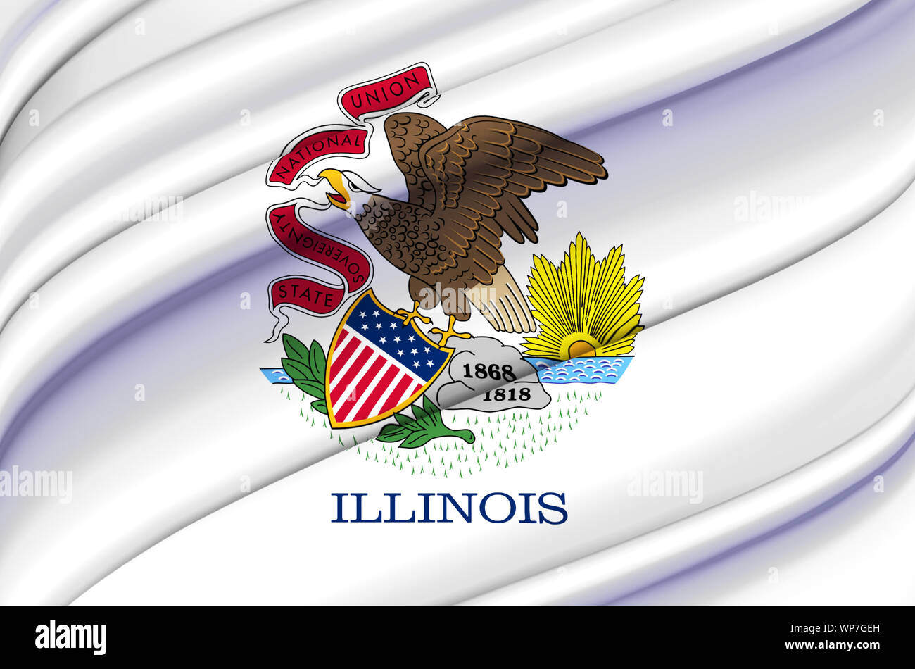 Illinois waving flag illustration. US states. Perfect for background ...