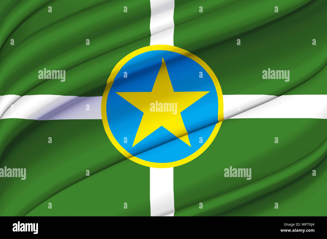 Jackson Mississippi waving flag illustration. Regions and Cities of the ...